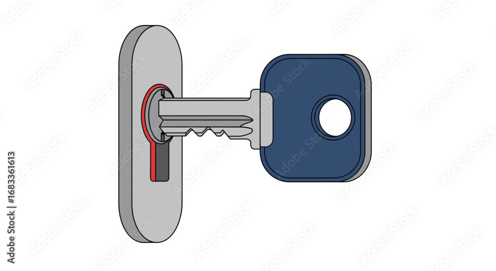 Unlock secure access with this detailed key and lock mechanism ...