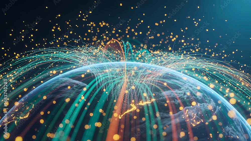 Data Streams on Earth A Visual Representation of Global Connectivity ...