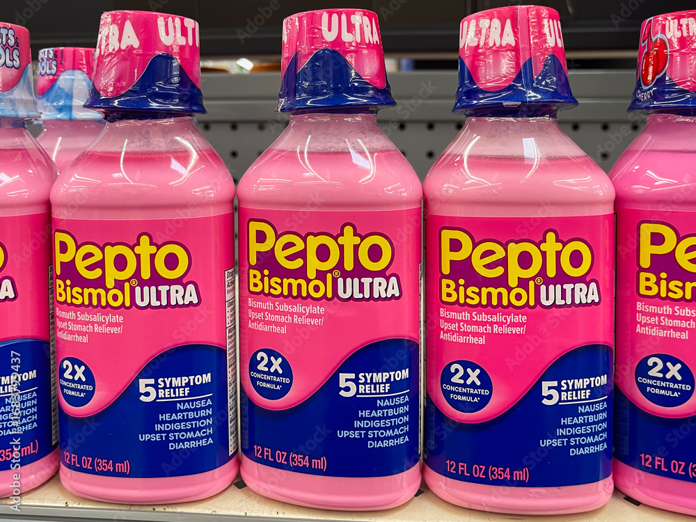 ATLANTA, GEORGIA - SEPTEMBER 3, 2025 : Pepto Bismol Ultra nausea ...