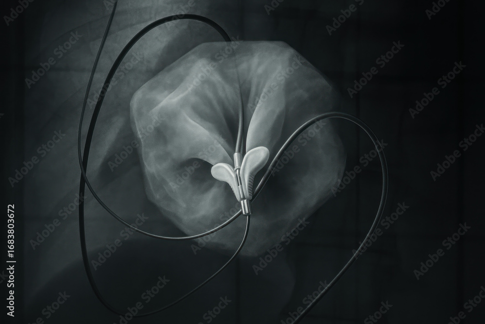 Angiography X-ray Imaging Showing Inflated Balloon and Catheter, Photos ...