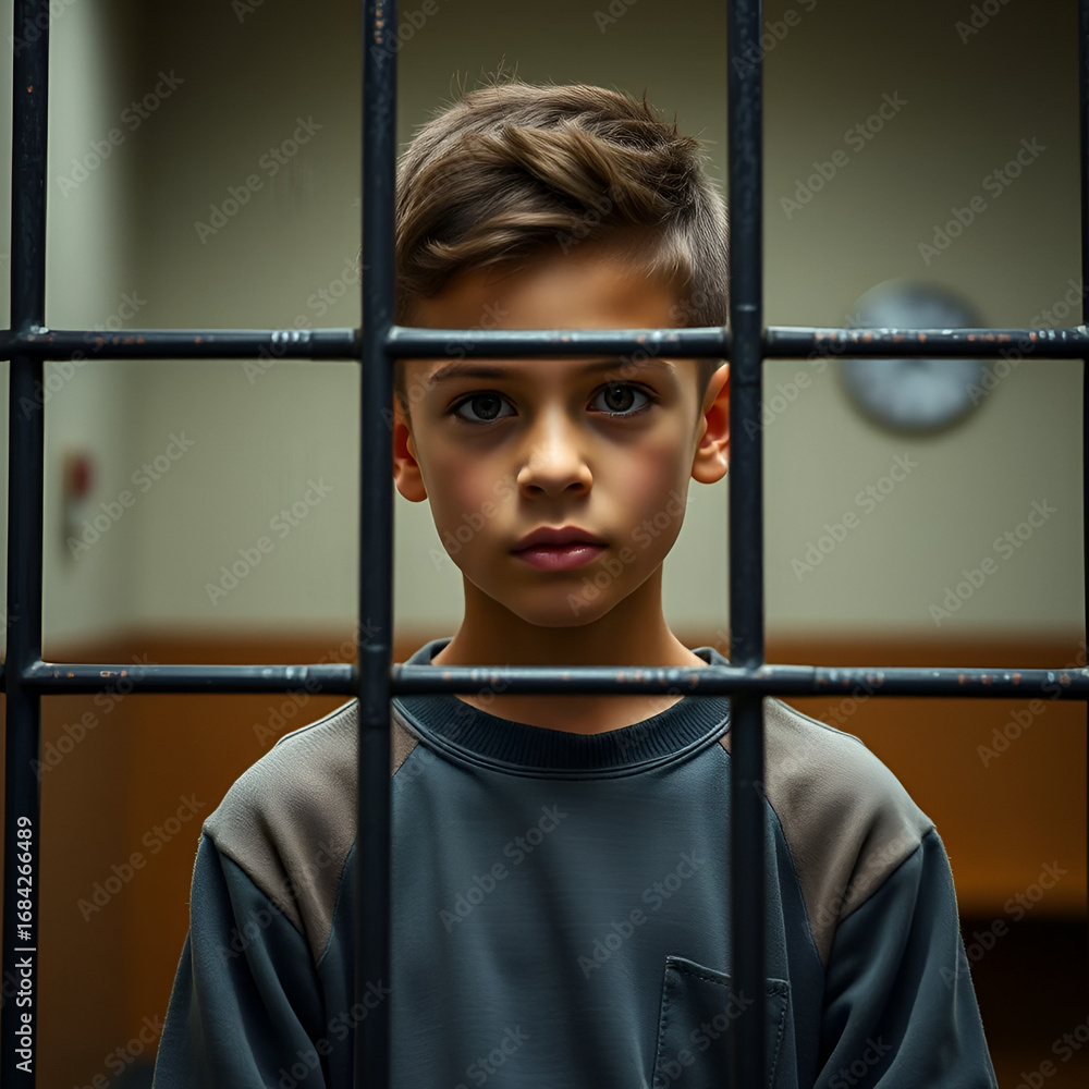 High Resolution Picture of Young Boy in Juvenile Detention Court System ...