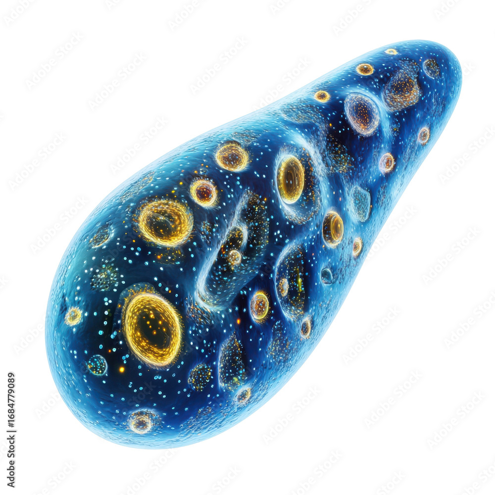 Stock-Foto „Microscopic view of a paramecium cell with visible ...