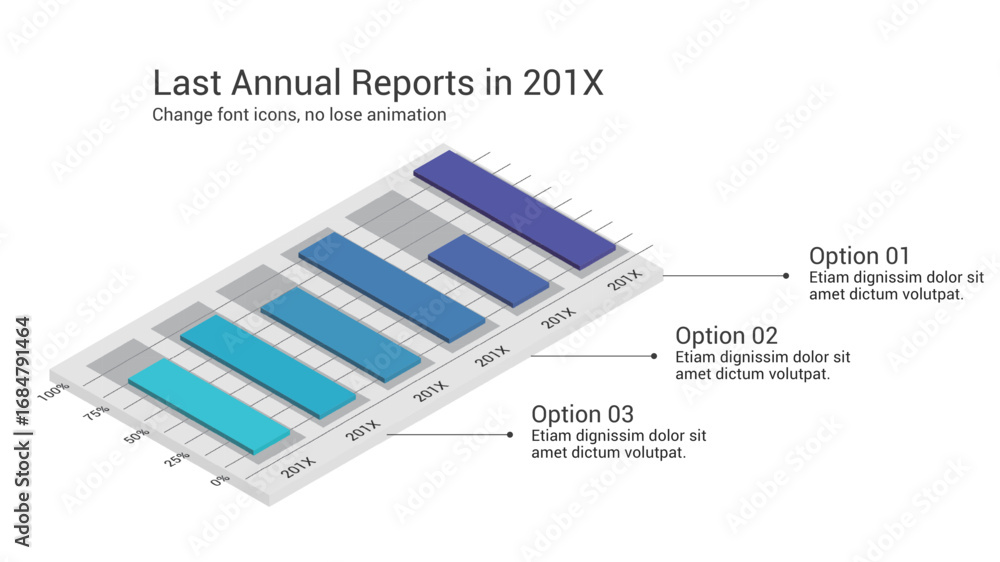 Blue Business Visualization Percentage 3-Item Vector Chart Template ...