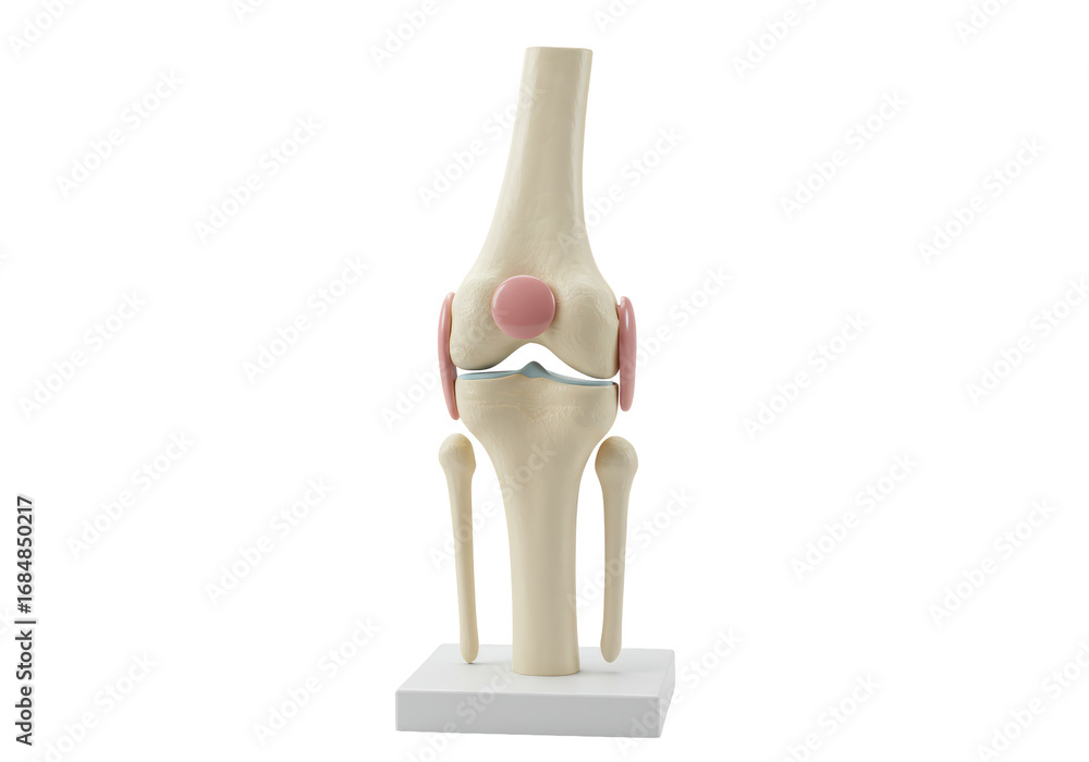 Photo Stock Isolated model of human knee joint, connective tissue and ...