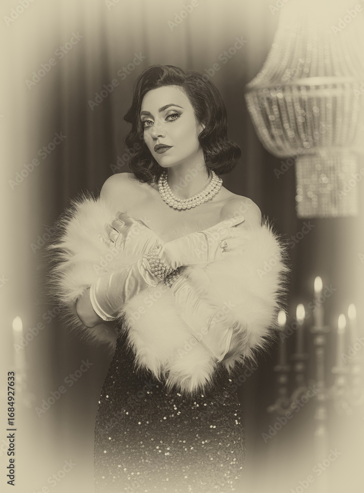 sepia color black and white film old style photo twenties real person ...