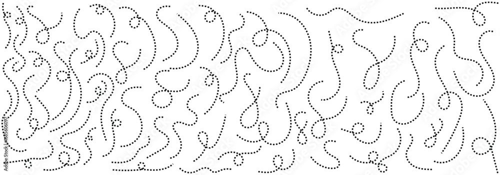 Route map dashed line silhouette. Abstract Hand-Drawn Dotted Line ...