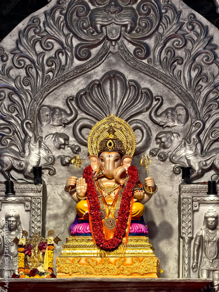 27 August 2025, Pune, Maharashtra, India, Beautiful sculpture of Lord ...