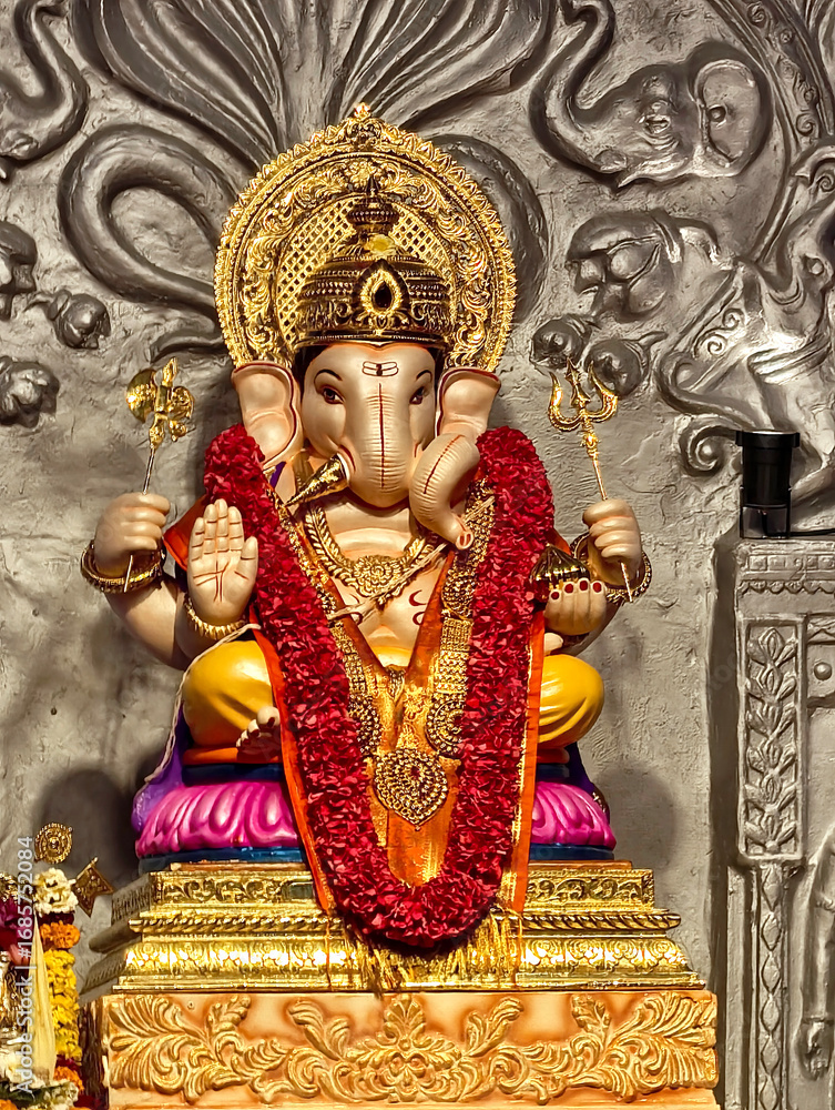 27 August 2025, Pune, Maharashtra, India, Beautiful sculpture of Lord ...