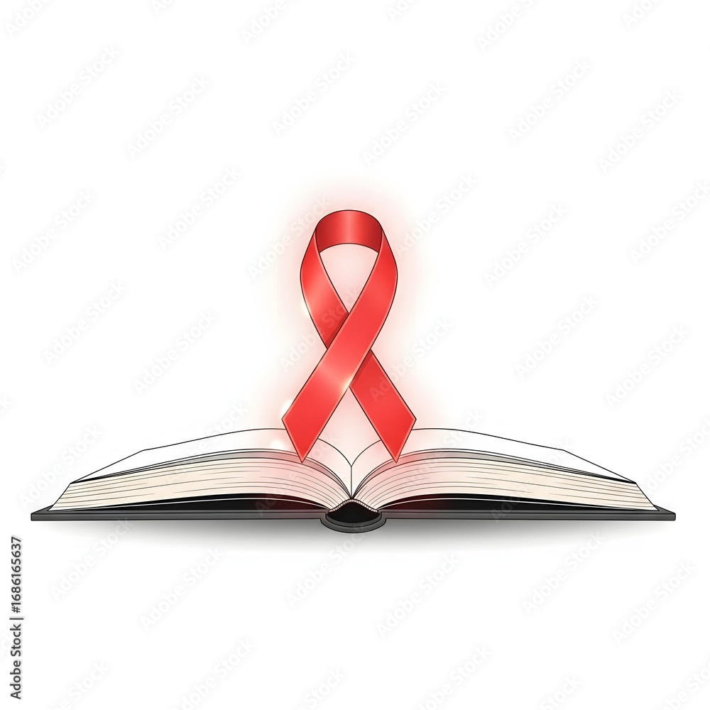 Ilustración de Stock Glowing red ribbon for HIV and AIDS awareness ...