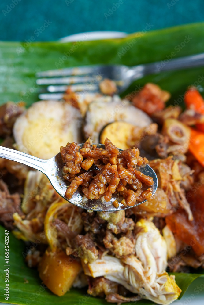 Nasi Gudeg Koyor, captured on September 5, 2025. Traditional Javanese ...