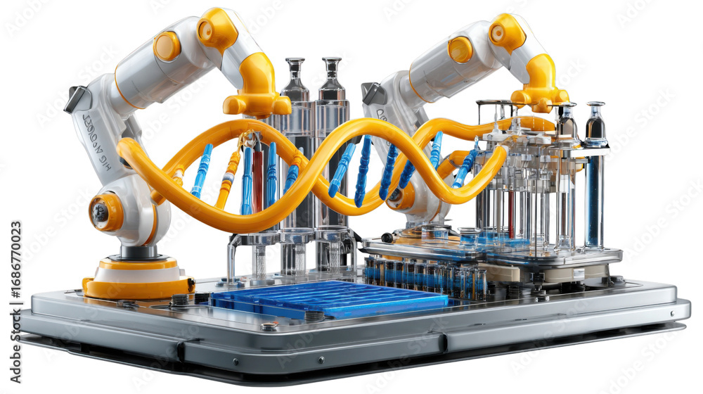 Decoding the Helix: The vibrant image captures a futuristic concept of ...