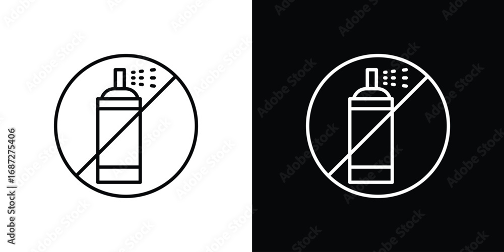 No spray can allowed sign design elements pack. Vector symbols for UI ...