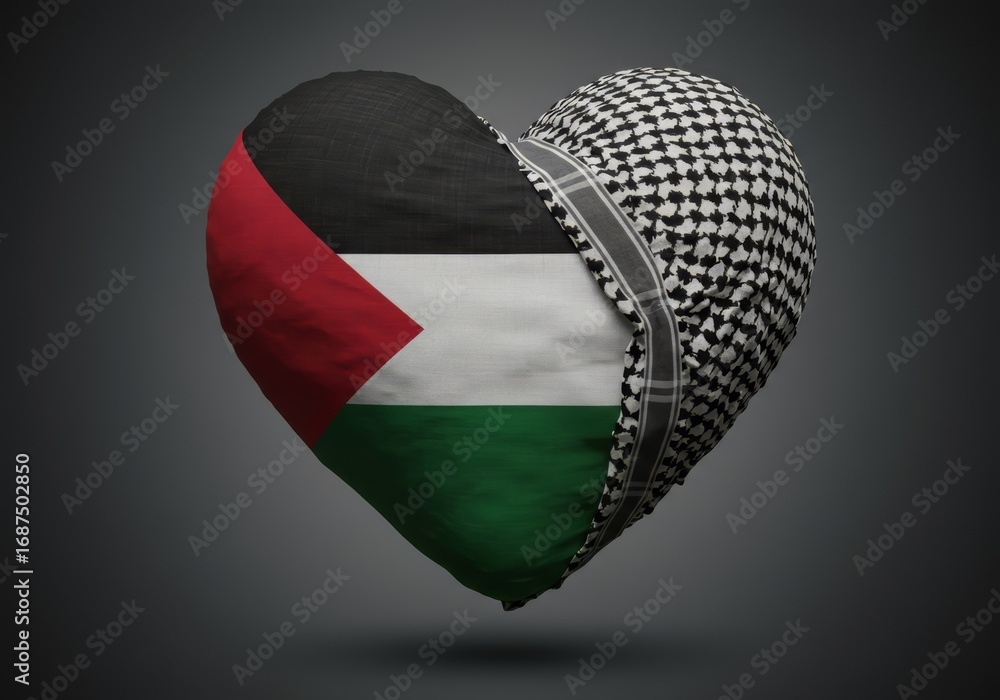 Heart of Palestine – Flag and Keffiyeh Symbol of Love and Identity ...