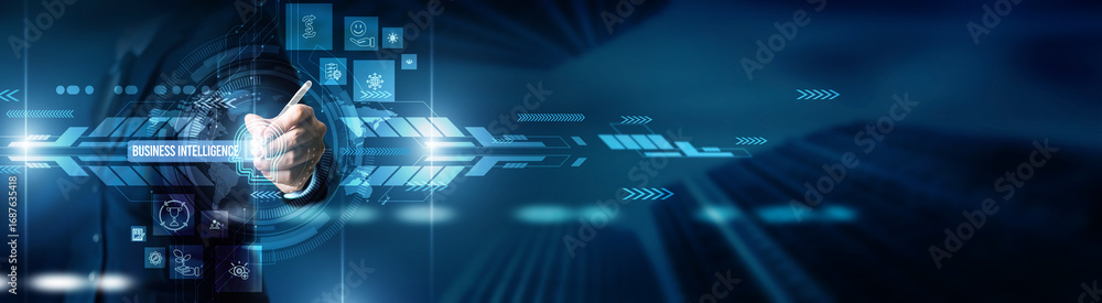 Executives check business intelligence dashboards, analytics ...