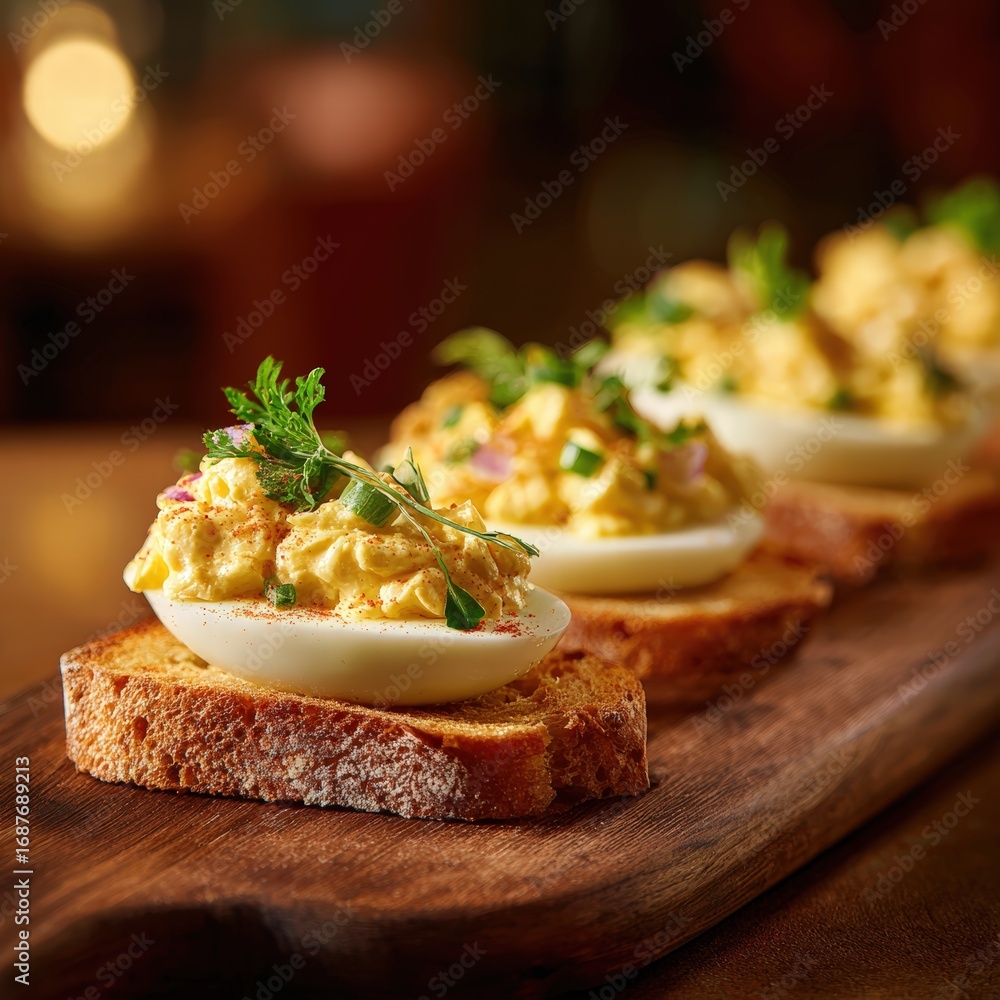 Hard-boiled eggs that have been mashed and mixed with mayonnaise ...