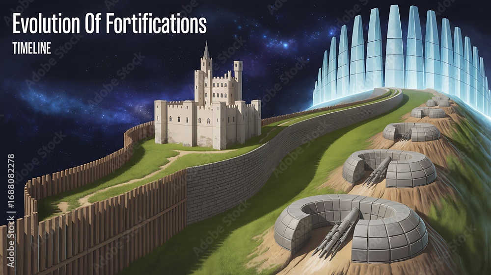 Evolution of Fortifications Timeline Featuring Castle Bunker and ...