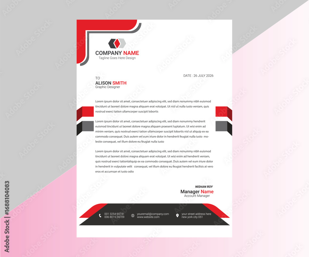 letterhead card double-sided design template with professional color ...