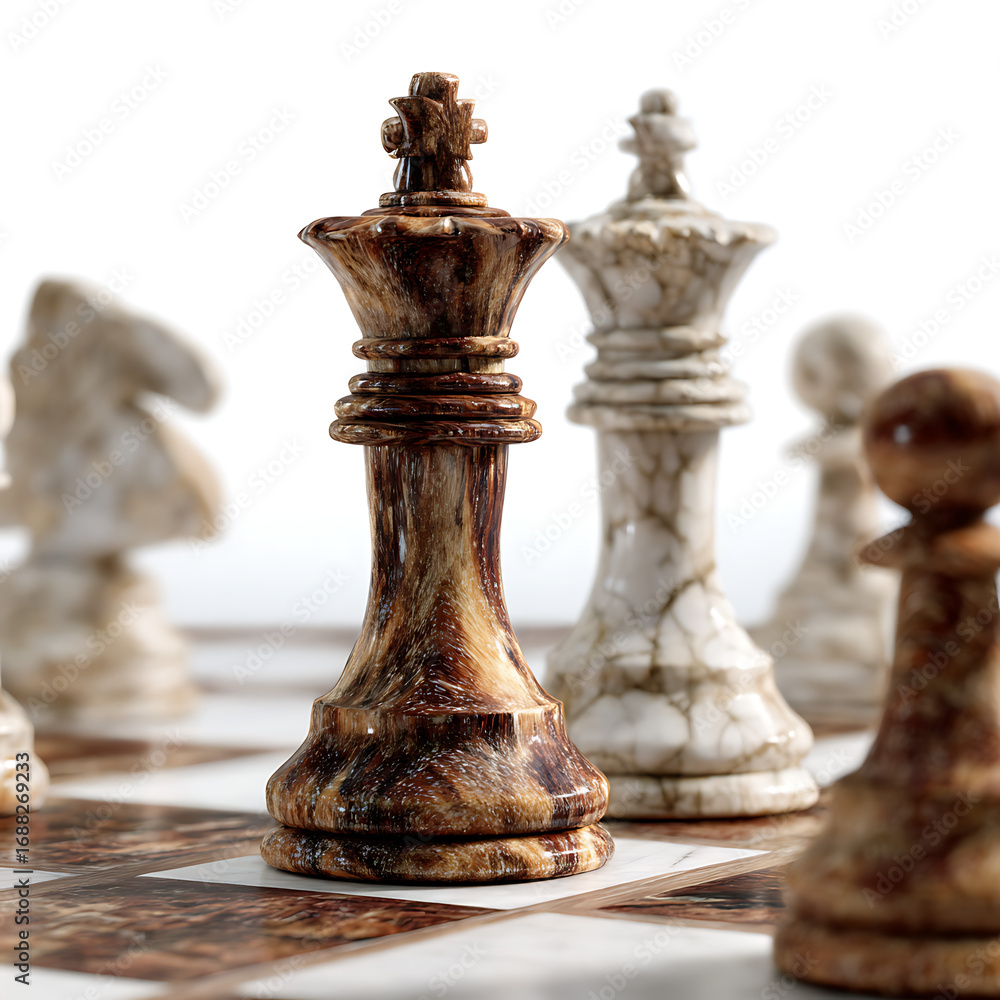 Two chess kings facing each other isolated on white background Stock ...