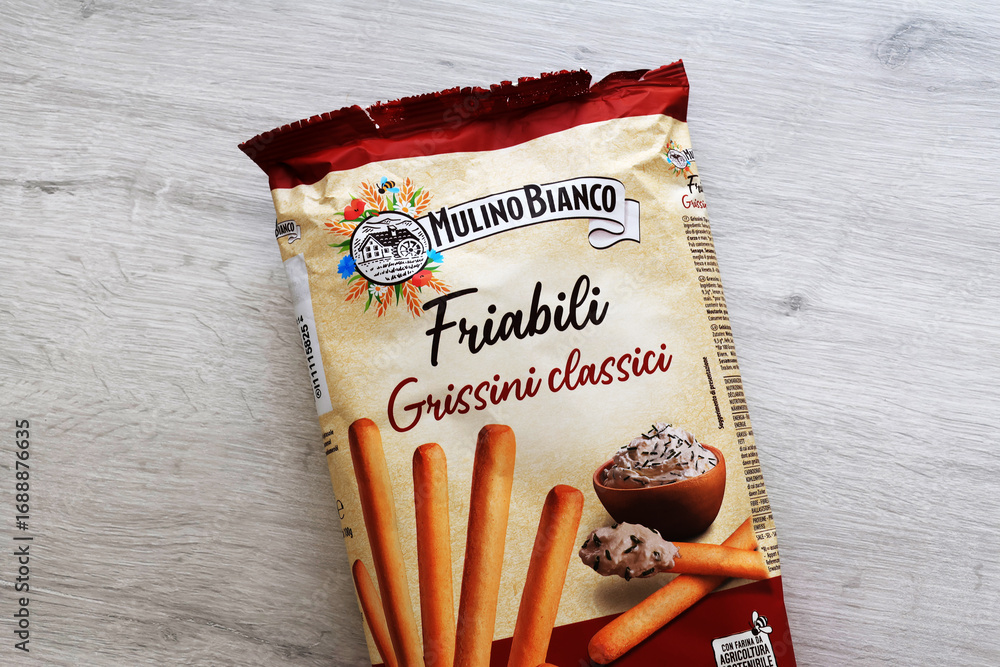 Italy – September 6, 2025: Mulino Bianco breadsticks, Italian bakery ...