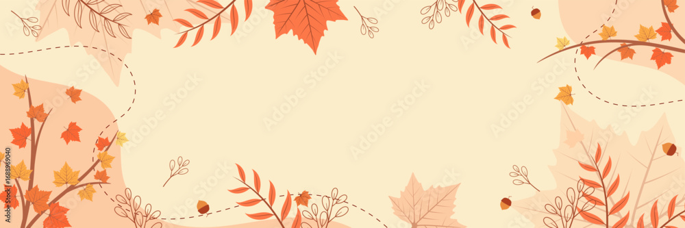 banner design with autumn theme Stock Vector | Adobe Stock