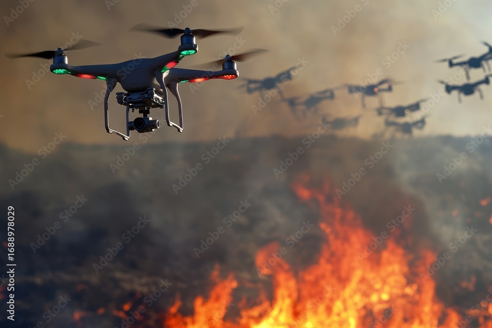 Drones combat wildfire in a dramatic firefighting operation at the edge ...