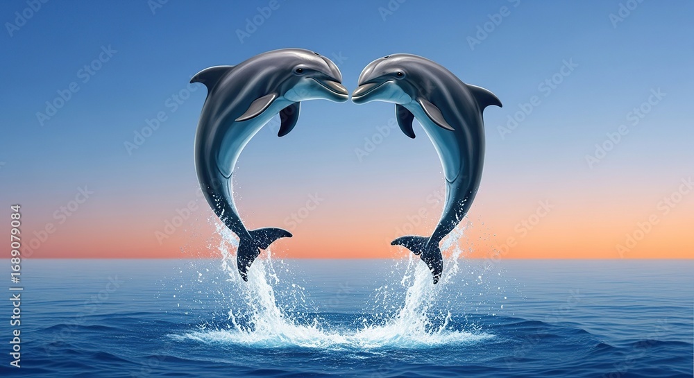 Symphony of the Sea: Two Dolphins Form a Perfect Heart in a ...