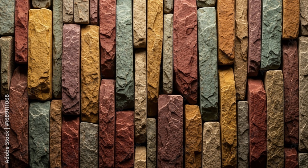Stunning multi-colored stone wall with natural texture adding warmth ...