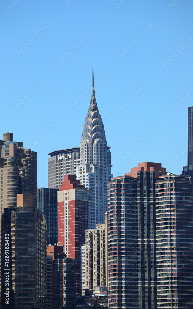New York, NY, USA - August 22, 2025: Chrysler Building with its spire ...