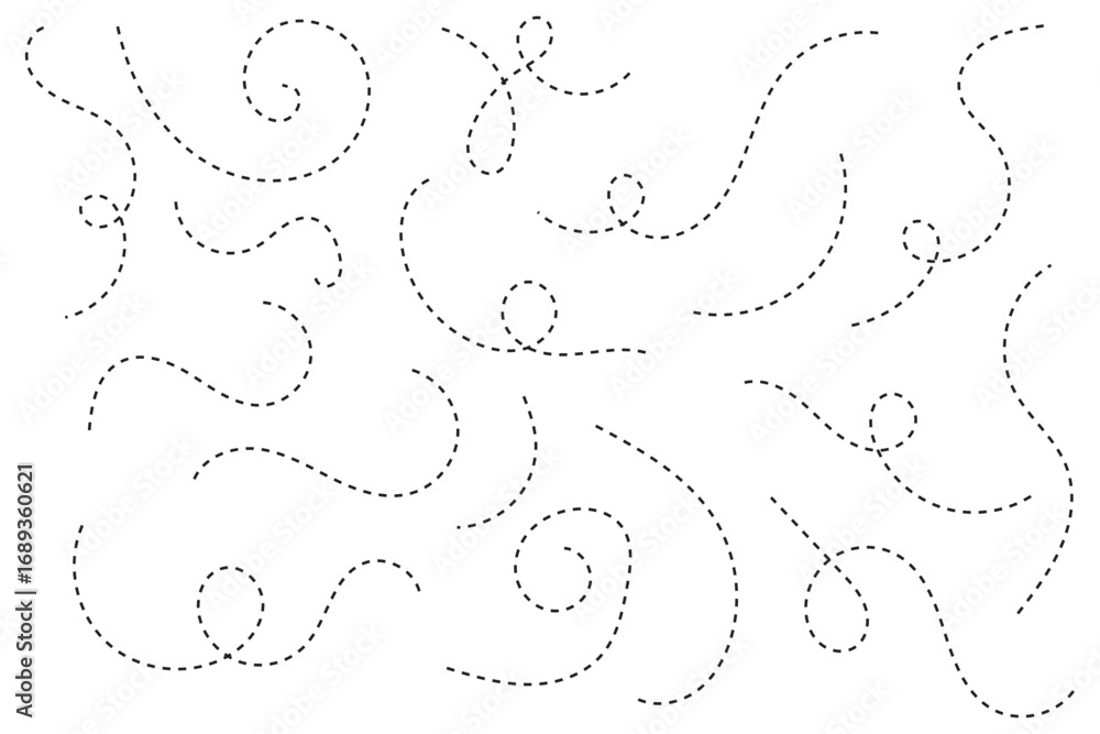 Image vectorielle Stock Line path. Dotted line path. Routes set. Dotted ...
