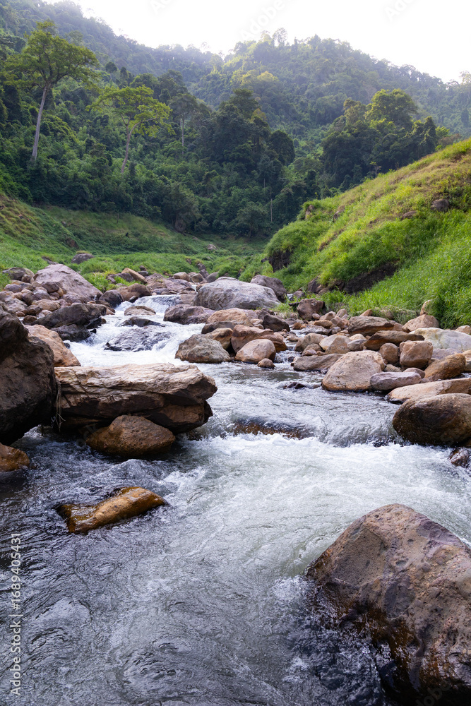 Beautiful landscape of Khao Chong Lom located in Khun Dan Prakan Chon ...