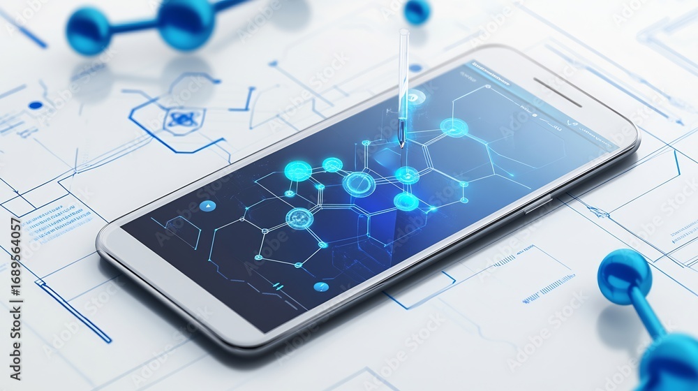 Chemistry app UI design clean mobile interface scientific education ...