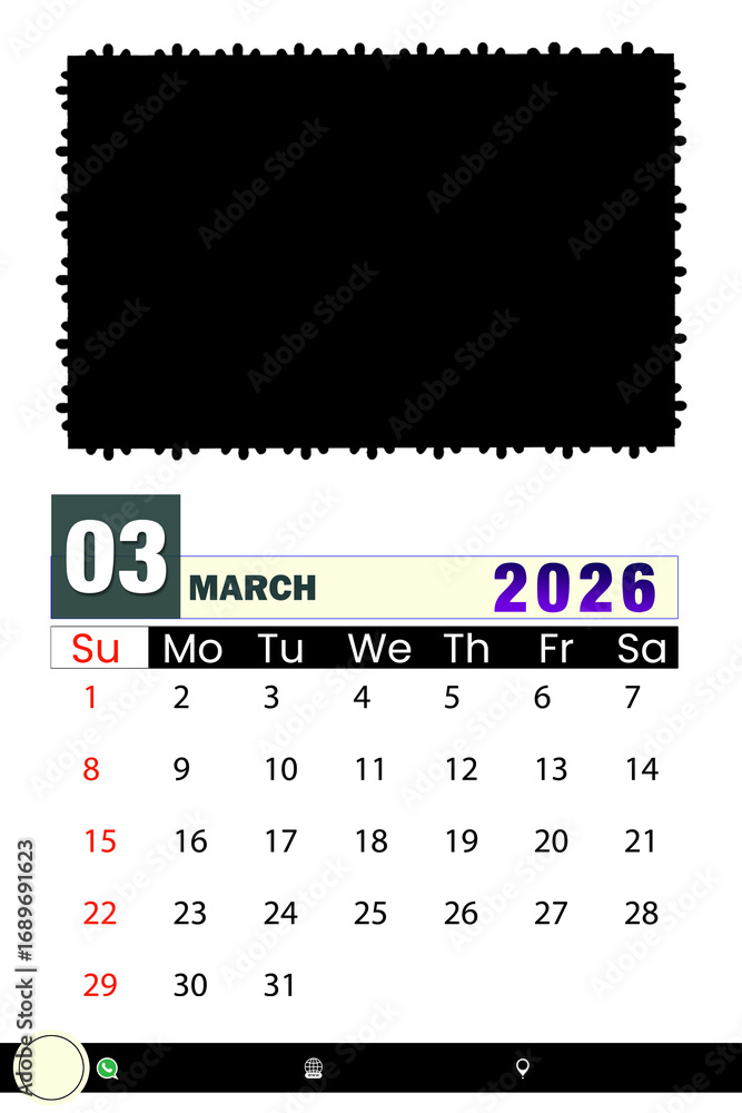Postage stamp style calendar design for 2026 and 2026 with business ...