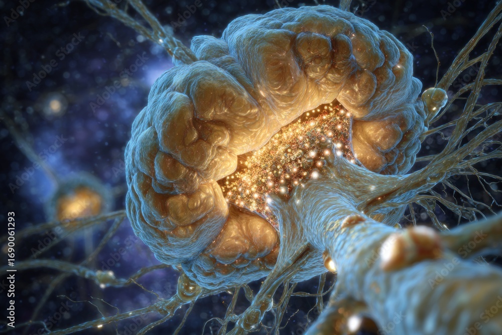 Melatonin receptors in the pineal gland for sleep regulation. Stock ...