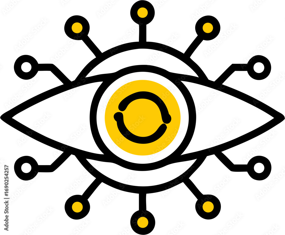Praca wektorowa bez tantiem: Futuristic digital eye symbol representing ...