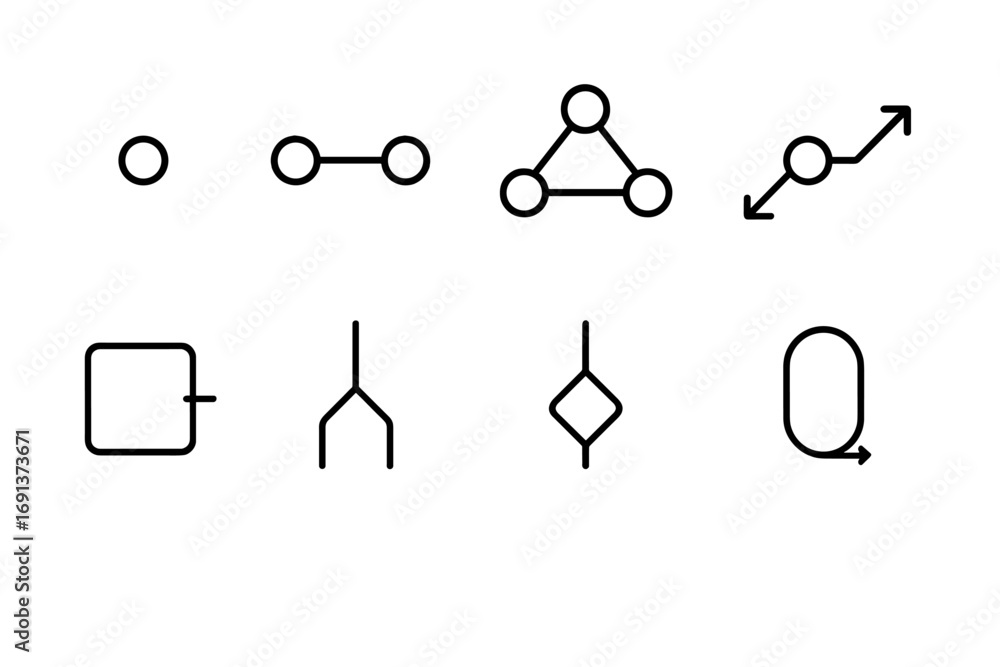Vetor Cyclomatic Complexity Icons. Outline icon set of Cyclomatic ...