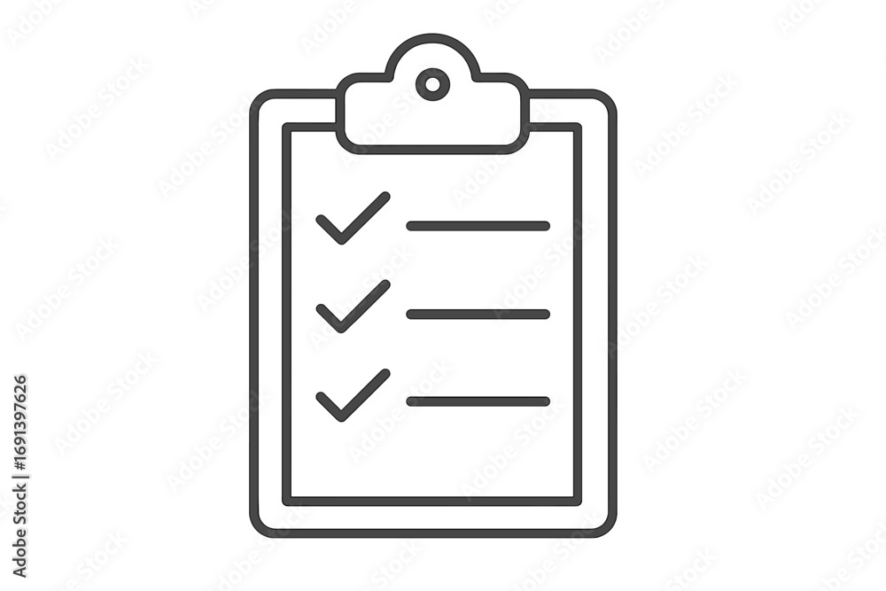 Checklist on clipboard icon. Task management and to-do list with ...