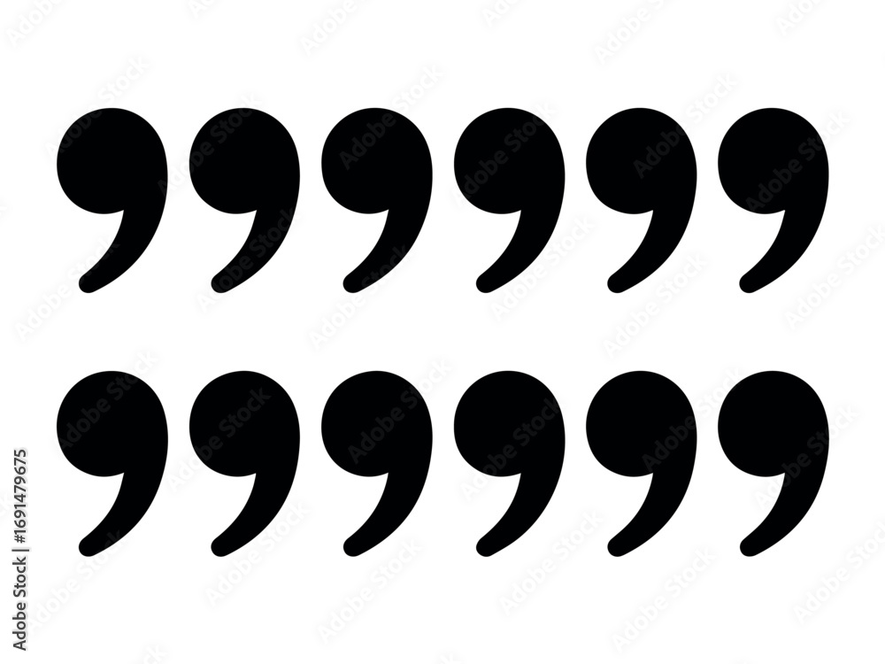 Collection of punctuation marks quotation marks symbols for writing and ...