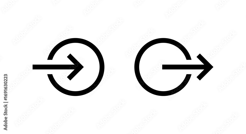 Stock-Vektorgrafik „Login and logout icon. Enter and exit symbol. Arrow ...