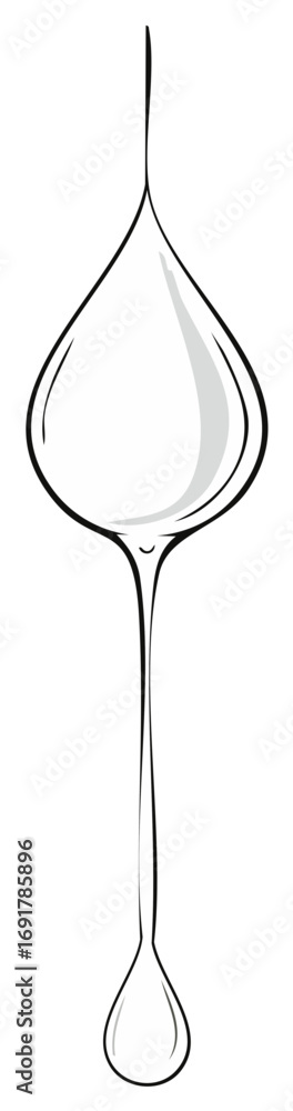 Stylized Water Drop Illustration with Elongated Design and Smooth ...