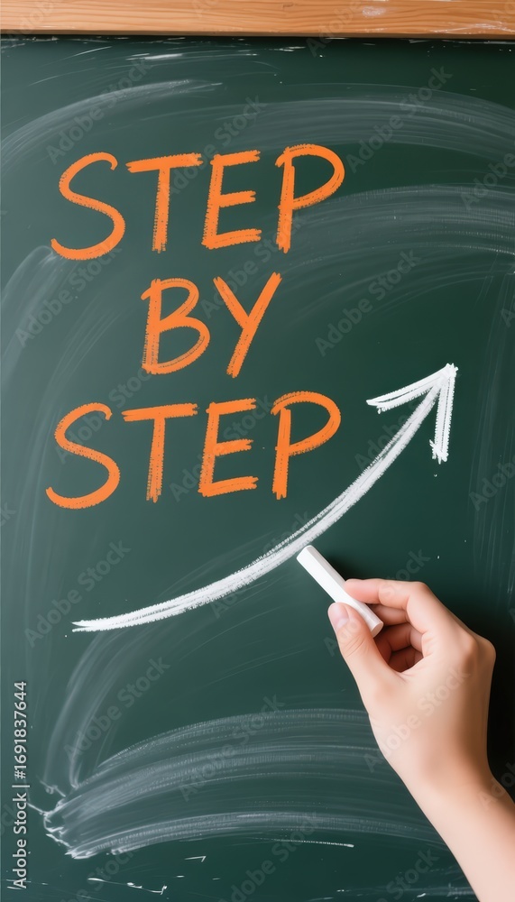 Step by Step Guide on Chalkboard Process and Instructions Stock ...