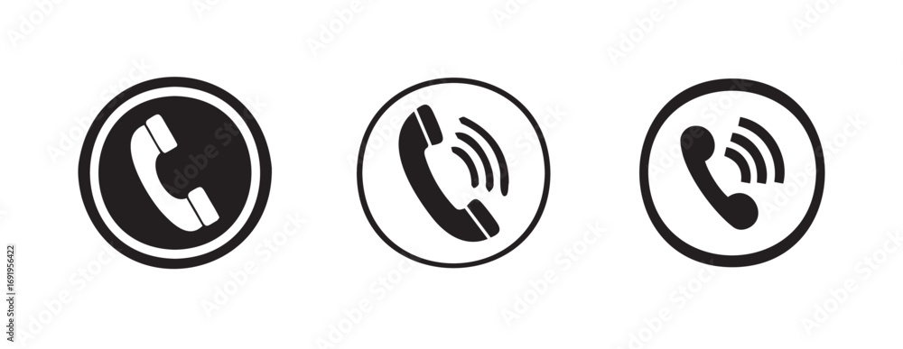 Set of Clear and Modern Phone Call Symbols for UI Design Projects Stock ...