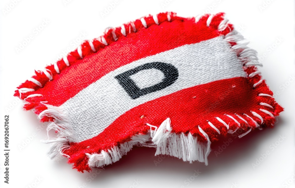 Ragged patch with red, white, and black letter 'D' Stock Photo | Adobe ...