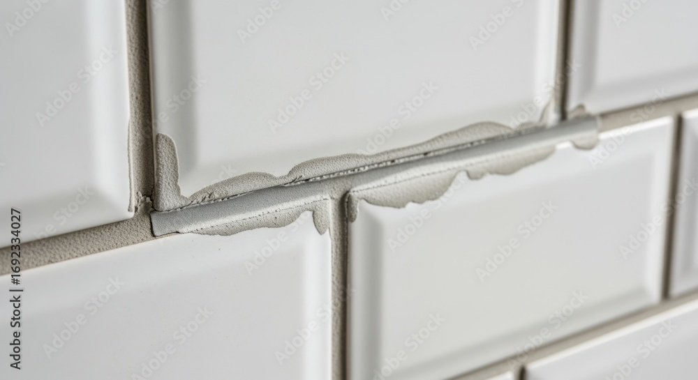 of grout drying capturing subtle changes in texture and color as it ...