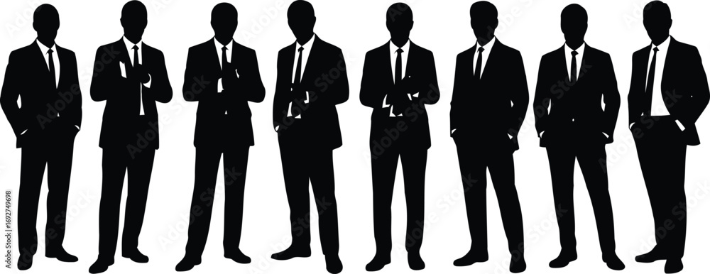 A Lineup of Businessmen Shadows Implying Corporate Power ...