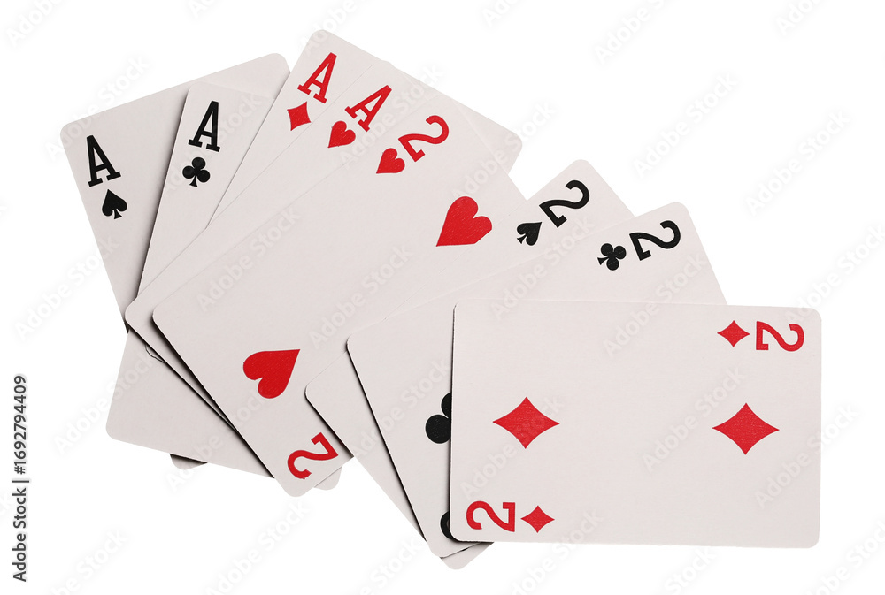 Foto de Stock Flying playing cards for poker and gambling, set four ...