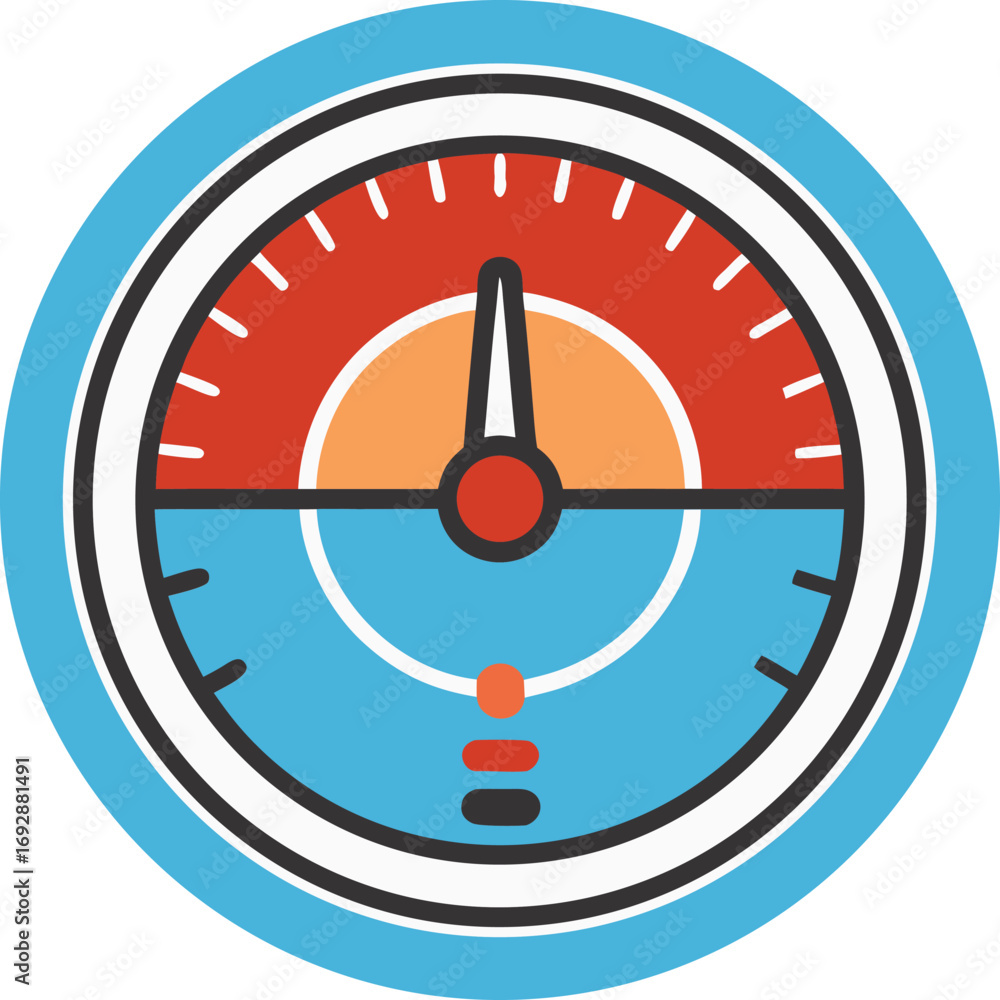 Vintage airplane altimeter instrument with red and blue dial Stock ...