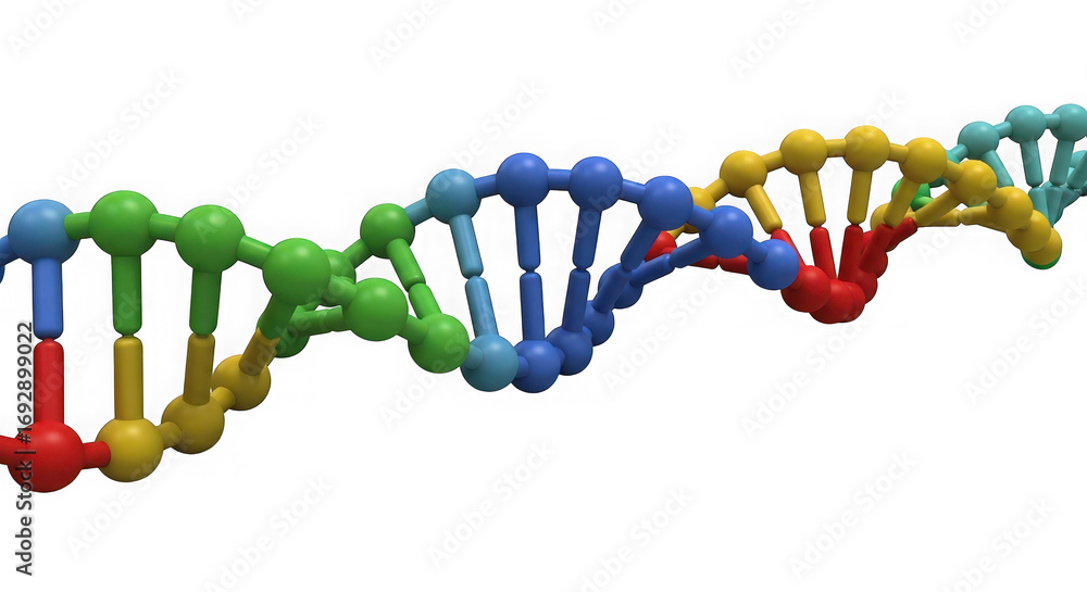 Vibrant rainbow dna double helix structure abstract art futuristic ...