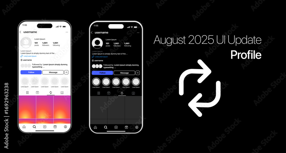 Instagram Profile Feed UI Mockup – iPhone 16 Pro Max Mobile App ...