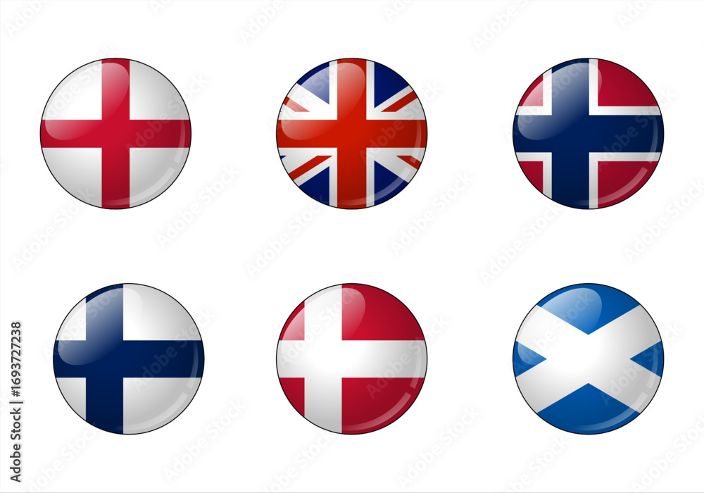 flags of countries as fabric badges Stock Vector | Adobe Stock