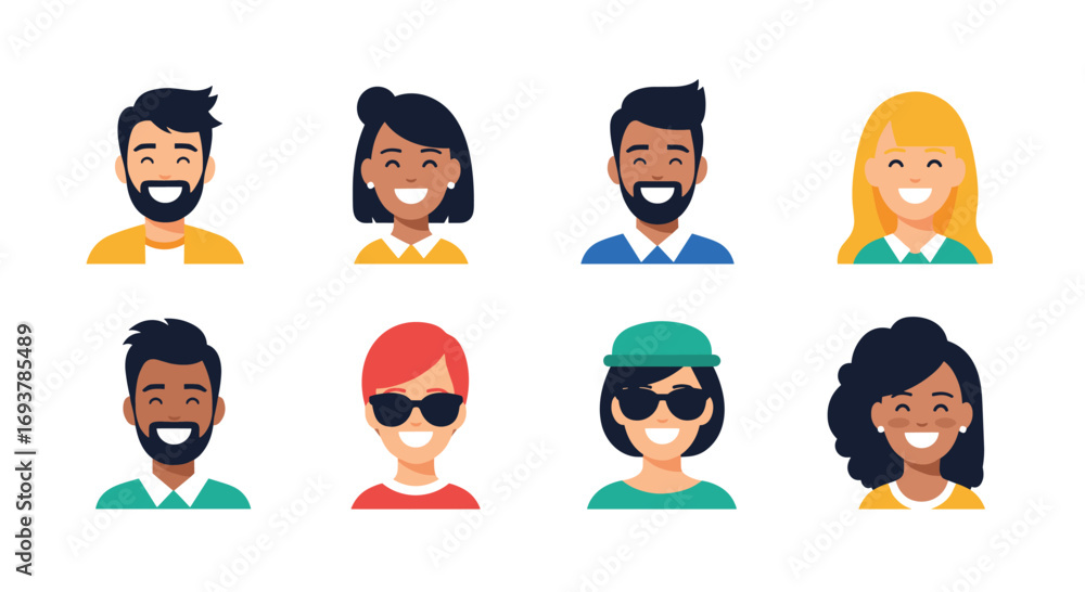 Diverse group of people avatars representing various ages and genders ...